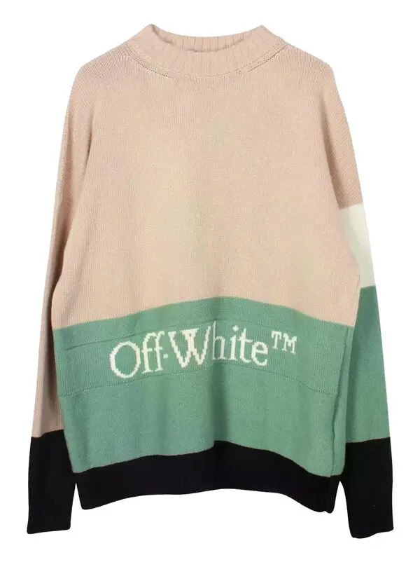 Off-White Colour-block Wool Sweater - Neutrals