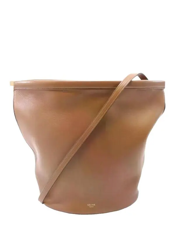 Celine 2010s Leather Bucket Bag - Brown