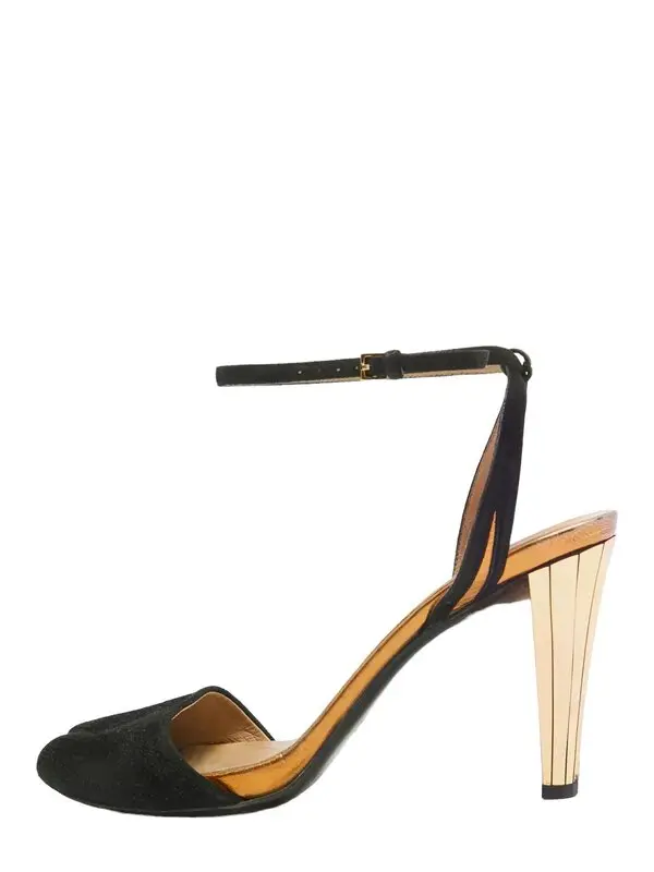 Gucci 90mm Suede Sandals - Black