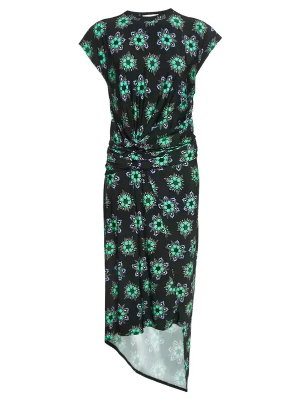 Rabanne Floral-print Jersey Dress - Black