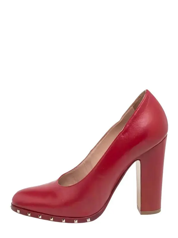 Valentino Garavani 110mm Rockstud Leather Pumps - Red
