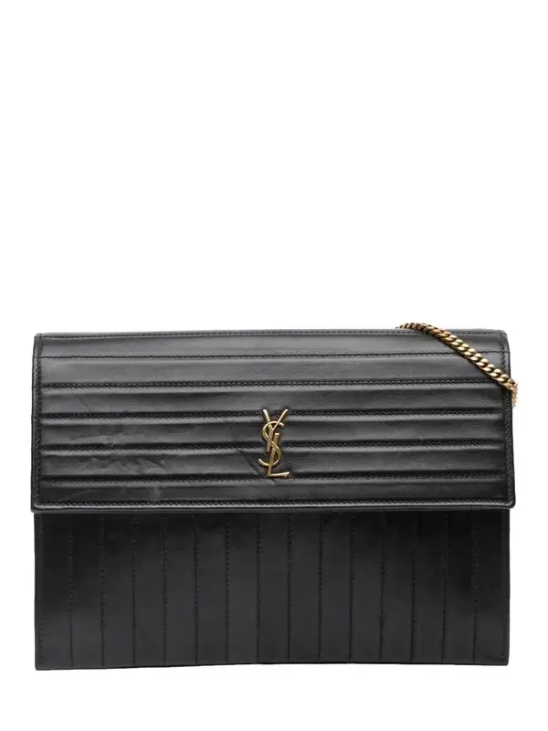 Saint Laurent 2019 Quilted Calfskin Victoire Chain Crossbody Bag - Black