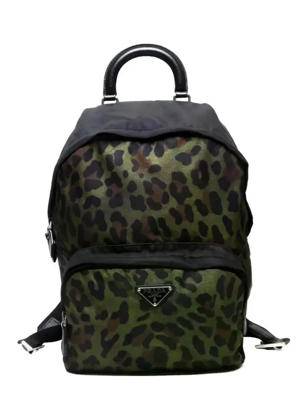 Prada 2000-2015 Leopard-print Backpack - Green