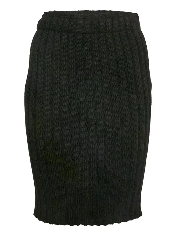 Dolce & Gabbana Ribbed Knit Midi Skirt - Black