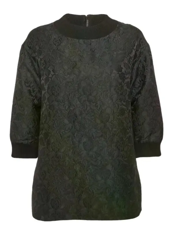 Dolce & Gabbana Floral-jacquard Blouse - Grey