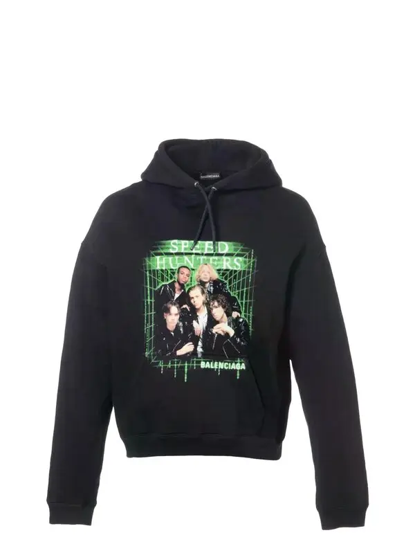 Balenciaga 2018 Speedhunter Graphic Hoodie - Black