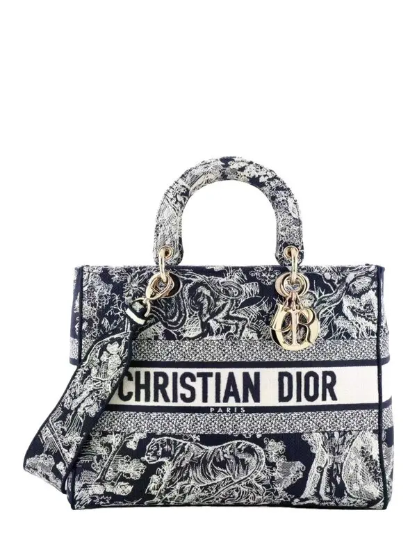 Dior Lady D-lite Large Tote Bag - Blue