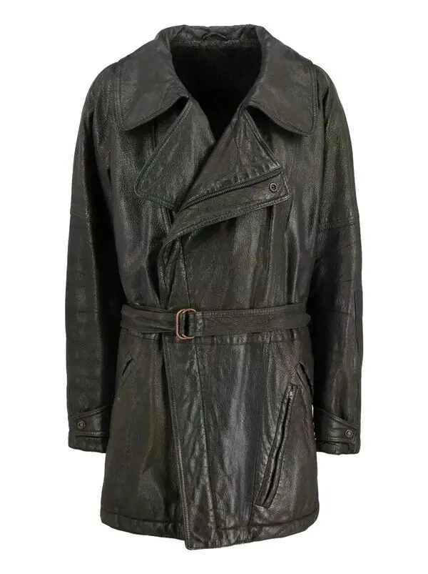 Gianfranco Ferre Grained Leather Jacket - Black
