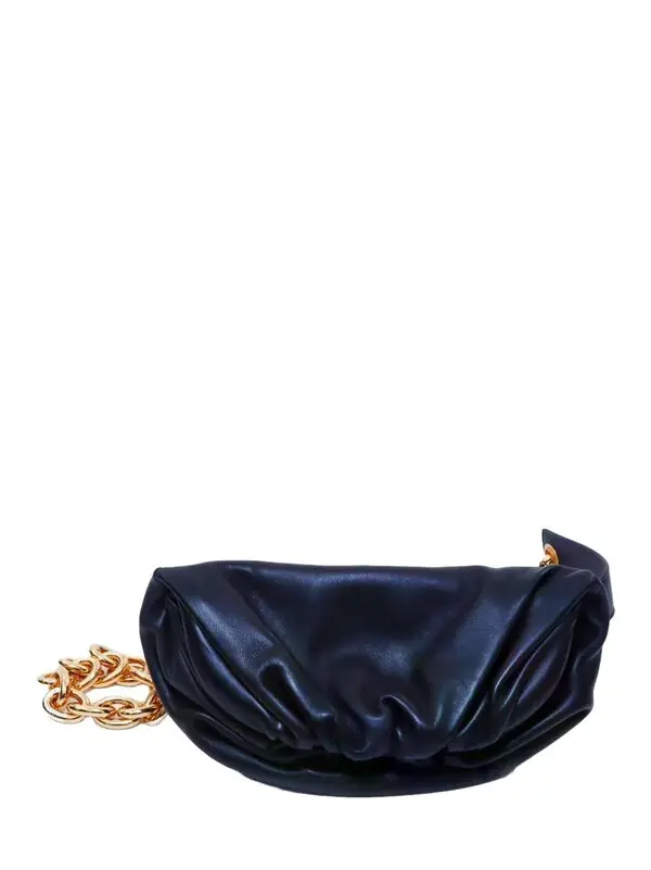 Bottega Veneta Chain Pouch Leather Clutch - Black