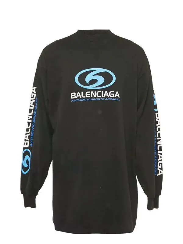 Balenciaga Logo-print Long-sleeve Sweatshirt - Black