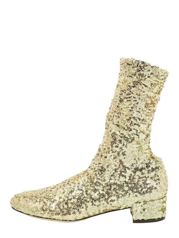 Dolce & Gabbana 30mm Sequined Ankle Boots - Gold
