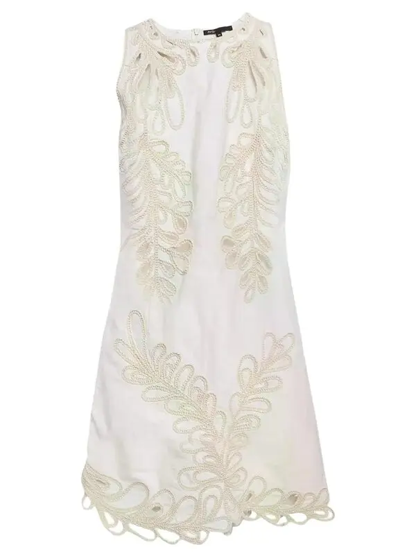 Maje Floral-embroidered Dress - White