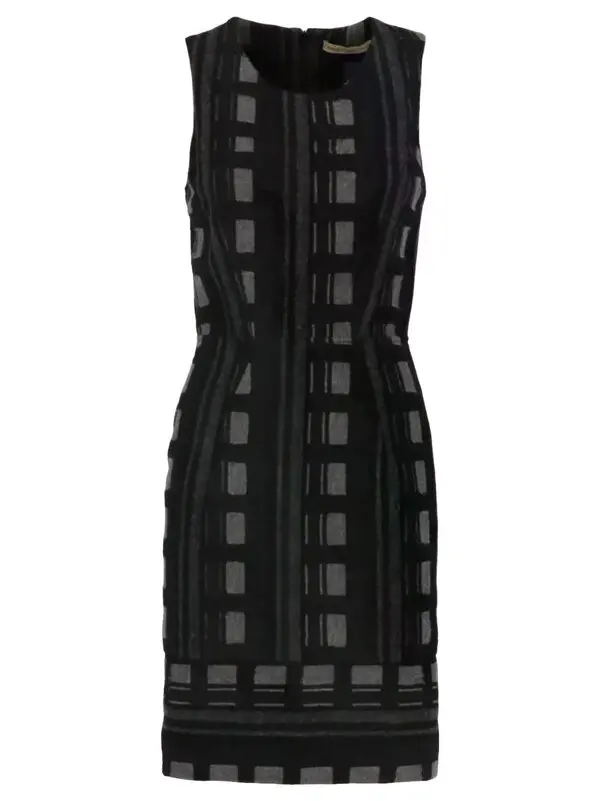 Balenciaga 2010s Plaid Mini Dress - Black