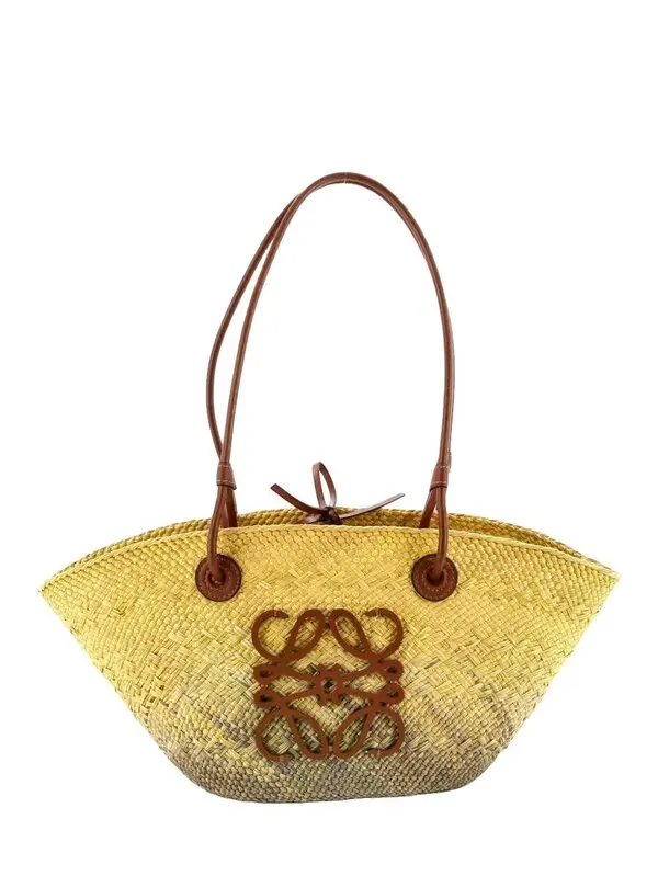 Loewe Anagram Basket Raffia Small Tote Bag - Yellow