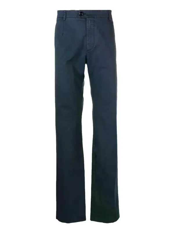 Versace 2000s Cotton-blend Trousers - Blue