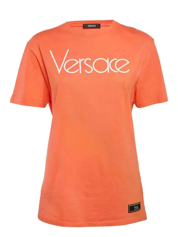 Versace Logo Print T-shirt - Orange