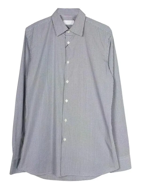 Prada Checked Long-sleeve Shirt - Grey