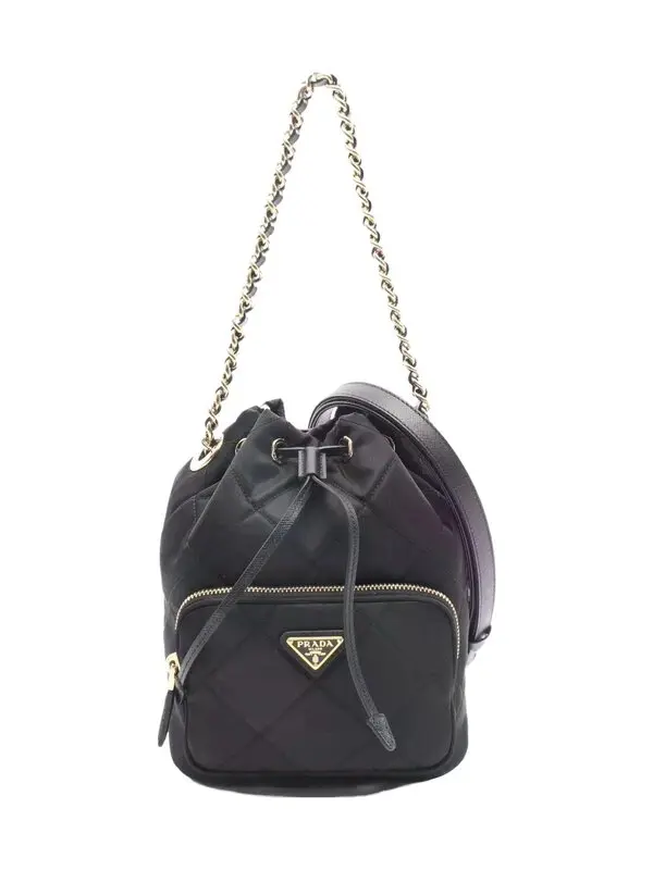Prada 20s Vela Quilted Handbag - Black