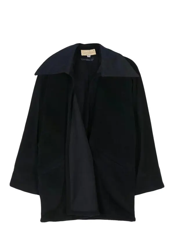 Versace 1970s Wool Coat - Blue