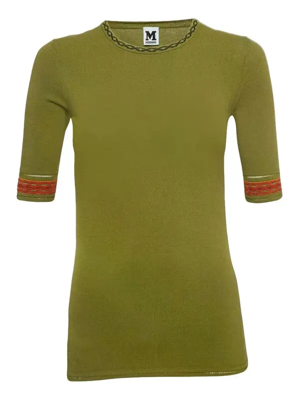 Missoni Cuff-embroidered Knit Top - Green
