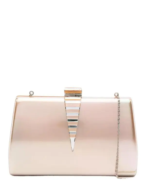FERRAGAMO 2000s Shine Detail Clutch Bag - Neutrals
