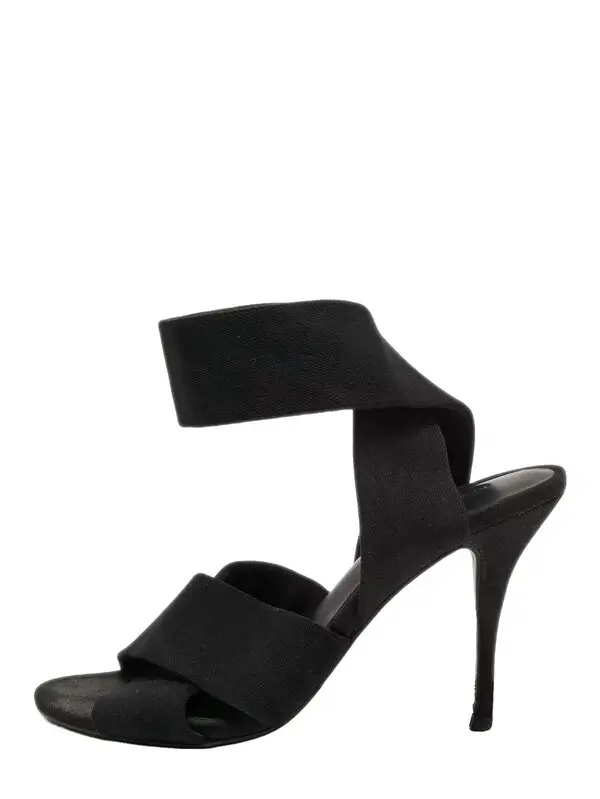 ALEXANDER WANG 100mm Canvas Stiletto Sandals - Black