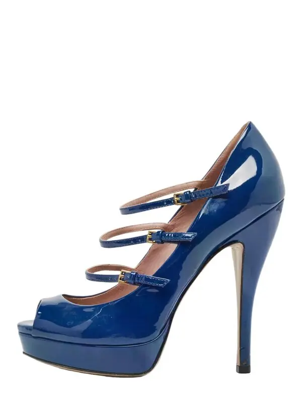 Gucci 135mm Patent-leather Sandals - Blue