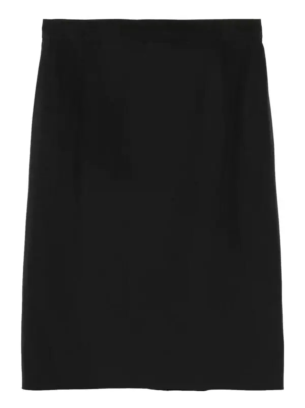 FERRAGAMO 1990s Silk Skirt - Black