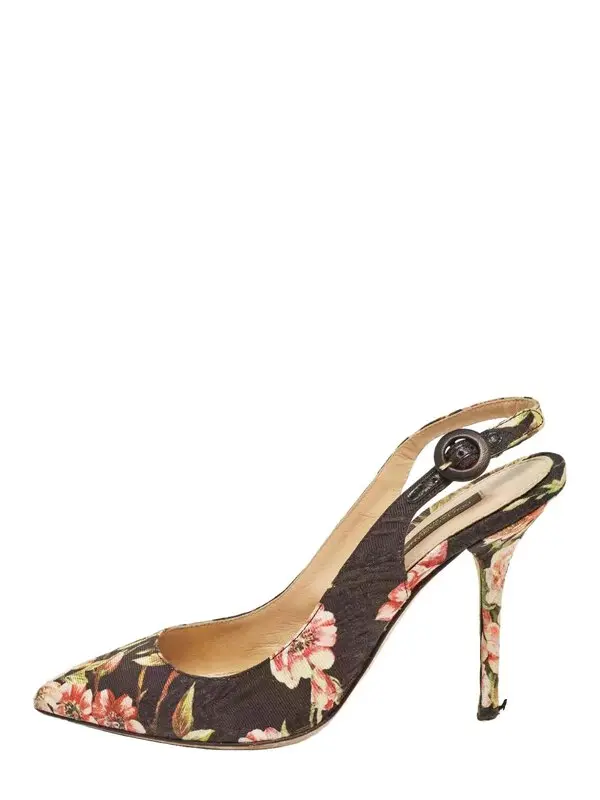 Dolce & Gabbana 110mm Floral Slingback Pumps - Brown