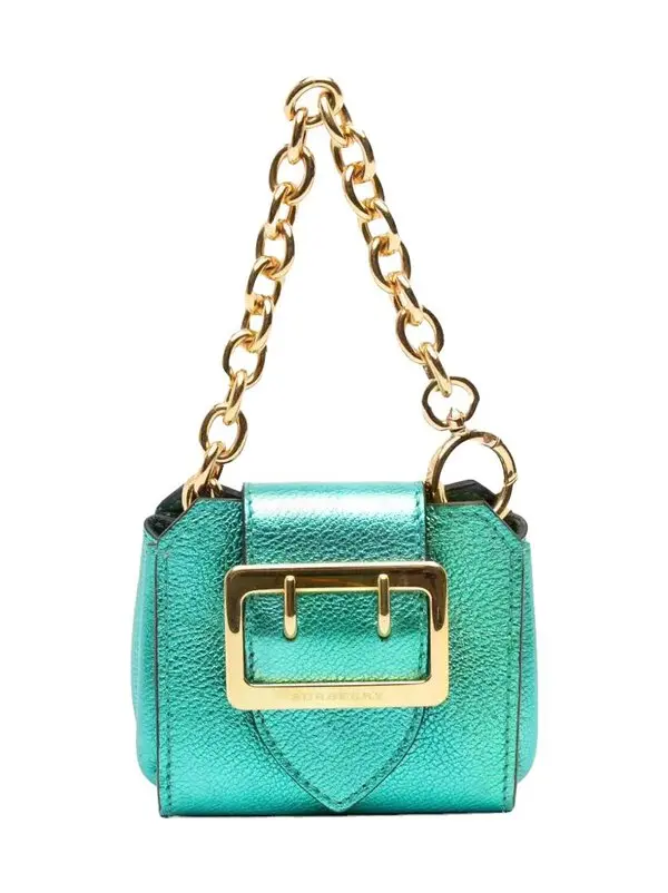 Burberry 2000-2017 Mini Metallic Calfskin Buckle Charm Handbag - Green