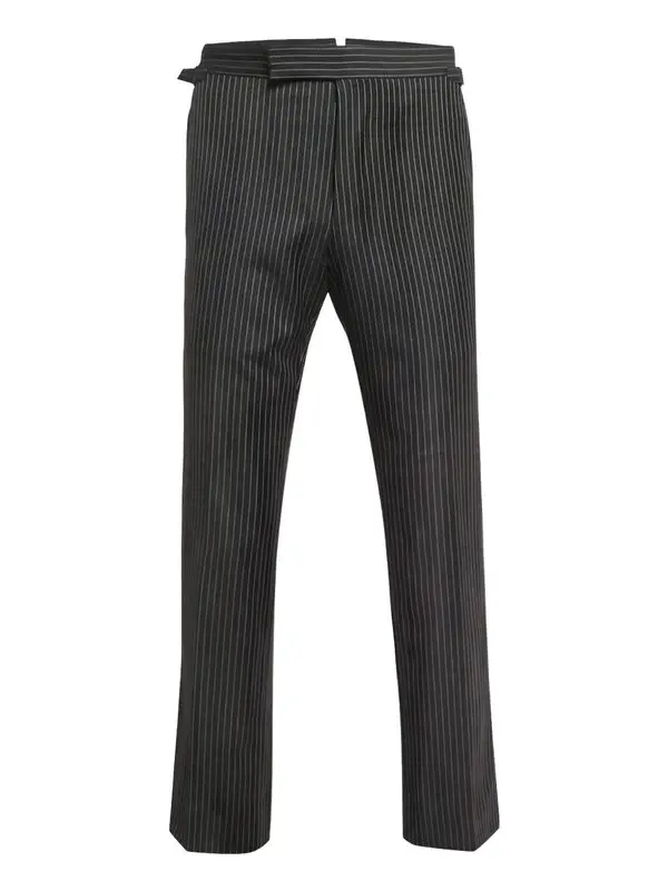 TOM FORD Pinstripe Wool Trousers - Black