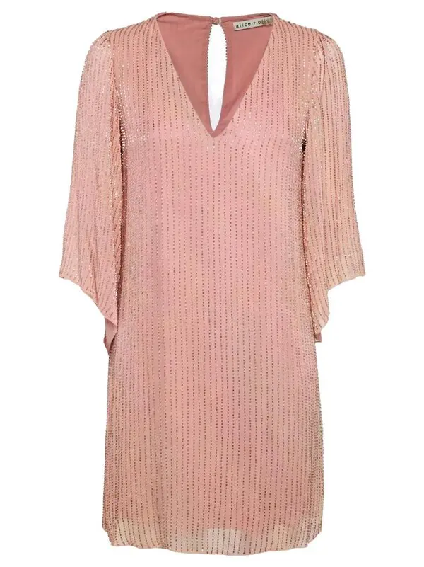 Alice + Olivia V-neck Long Sleeve Dress - Pink