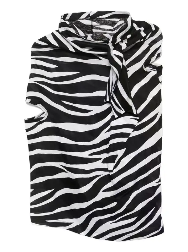 Junya Watanabe 2015 Zebra-print Blouse - Black