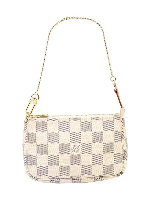 LOUIS VUITTON 2011 Damier Azur Mini Pochette Accessoires Handbag - White