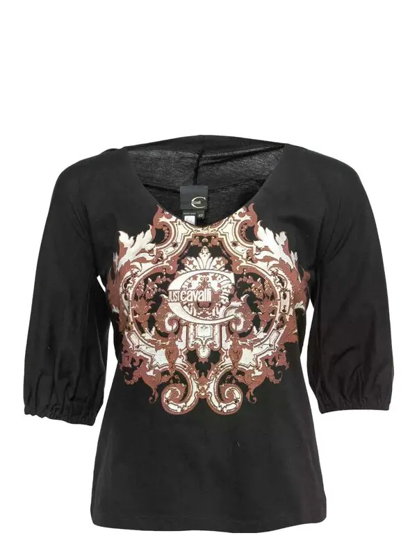 Just Cavalli Baroque-print Top - Black