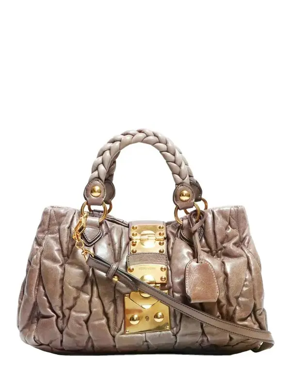 Miu Miu Matelassé Two-way Handbag - Brown