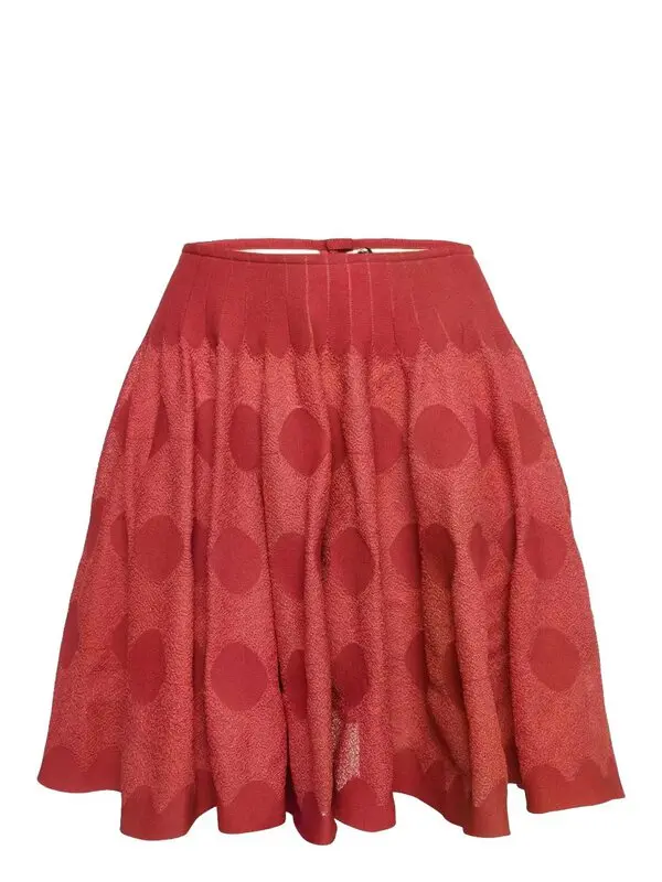 Alaïa Patterned Jacquard Skirt - Red