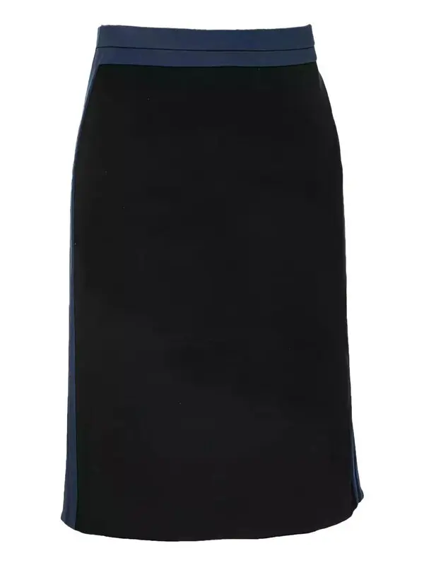 Diane Von Furstenberg Contrast Panel Knee Length Skirt - Black