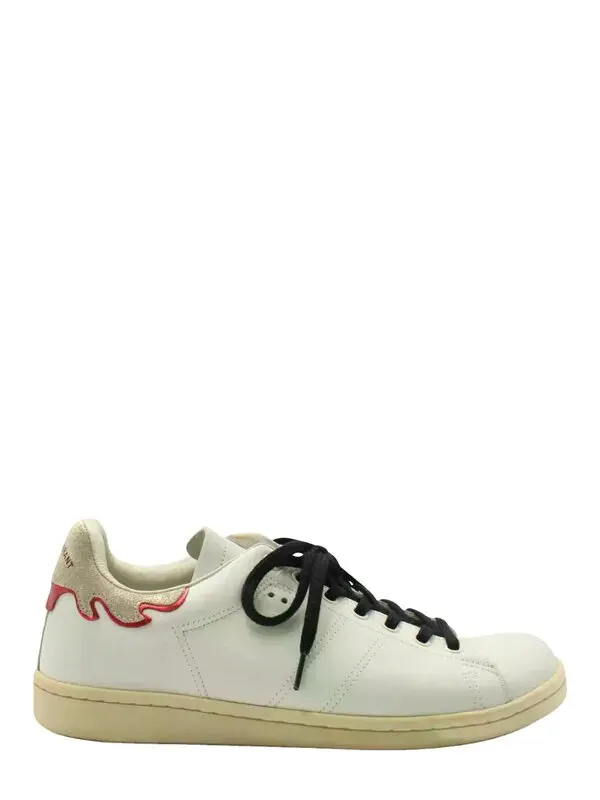 ISABEL MARANT VINTAGE Leather Lace Up Sneakers - White