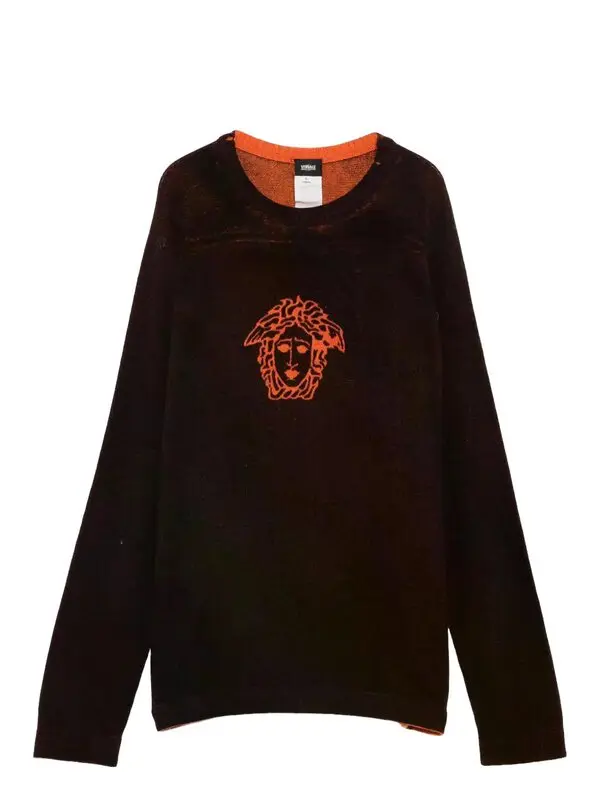 Versace 2000s Medusa Head-motif Sweater - Brown