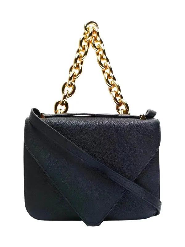 Bottega Veneta Chain Mount Envelope Shoulder Bag - Black