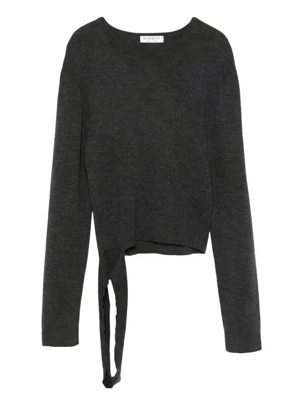 Saint Laurent 1990s Cut-out Detail Sweater - Grey