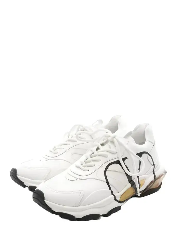 Valentino Garavani V-logo Leather Sneakers - White