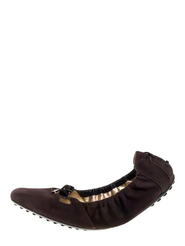 TOD'S Bow-embellished Ballet Flats - Brown