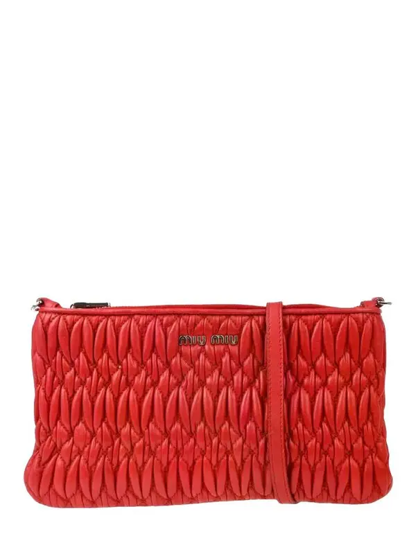 Miu Miu 2000s Matelassé Crossbody Bag - Red