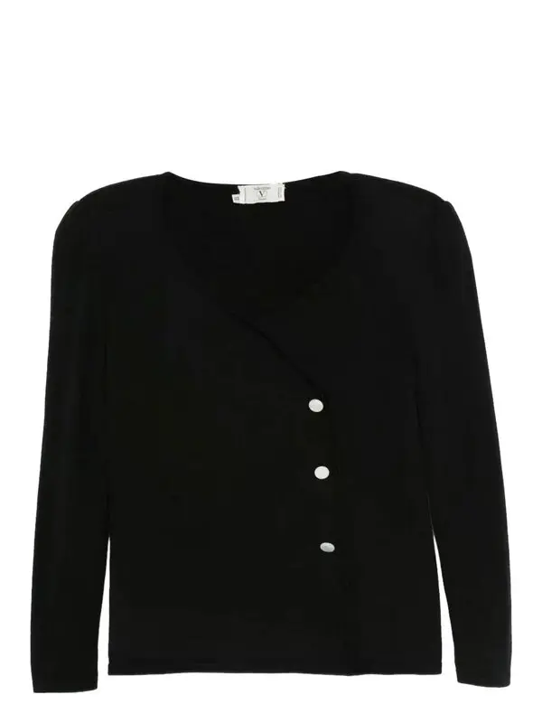 Valentino Garavani 1980s Buttoned Sweater - Black