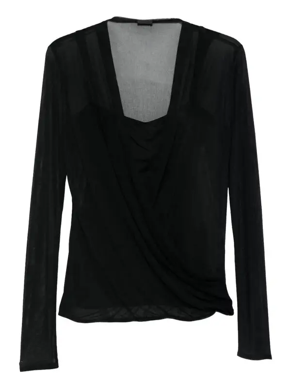 Givenchy Mesh Wrap Blouse - Black