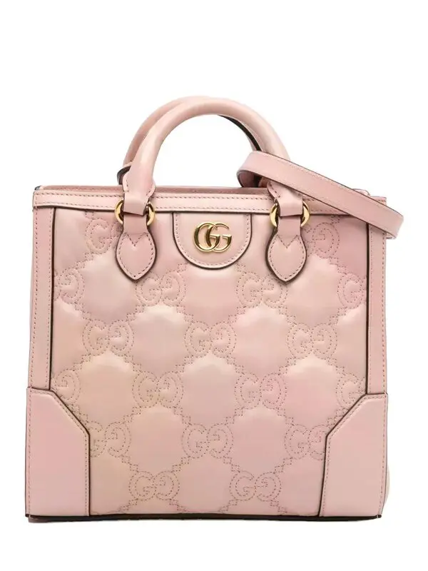 Gucci Mini Gg Matelasse Leather Top Handle Satchel - Pink