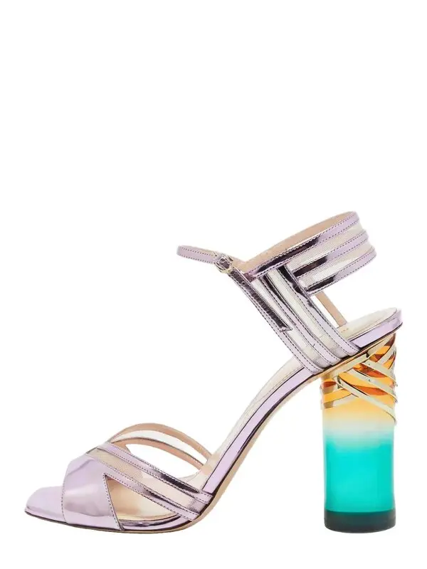 NICHOLAS KIRKWOOD Metallic Block-heel Sandals - Purple