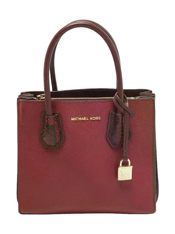 Michael Kors Snakeskin-detail Leather Tote Bag - Red